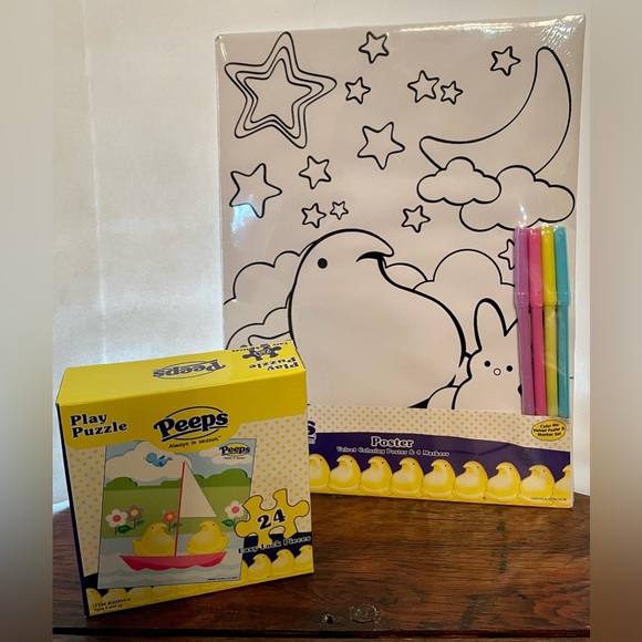 Peeps | Toys | 207 Peeps Coloring Poster And Puzzle Nwt | Poshmark